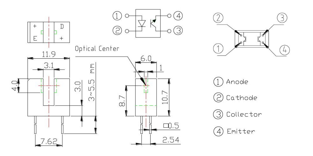 3.1mm Transmissive Photointerrupter | OncQue Corporation