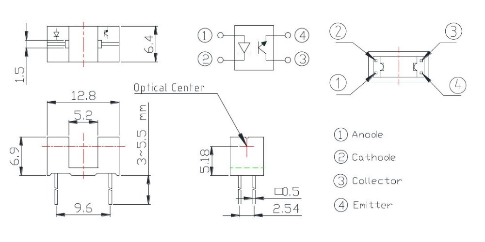 5.2mm Transmissive Optical Slot Sensor | OncQue Corporation