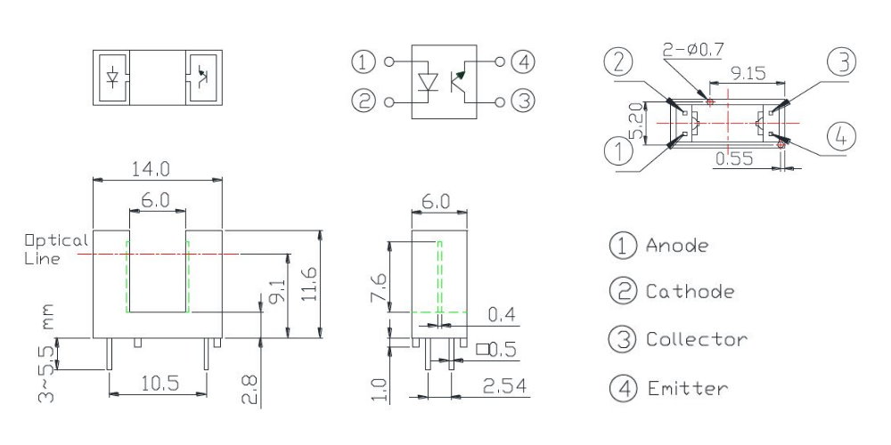 6.0mm Transmissive Photo Interrupter | OncQue Corporation